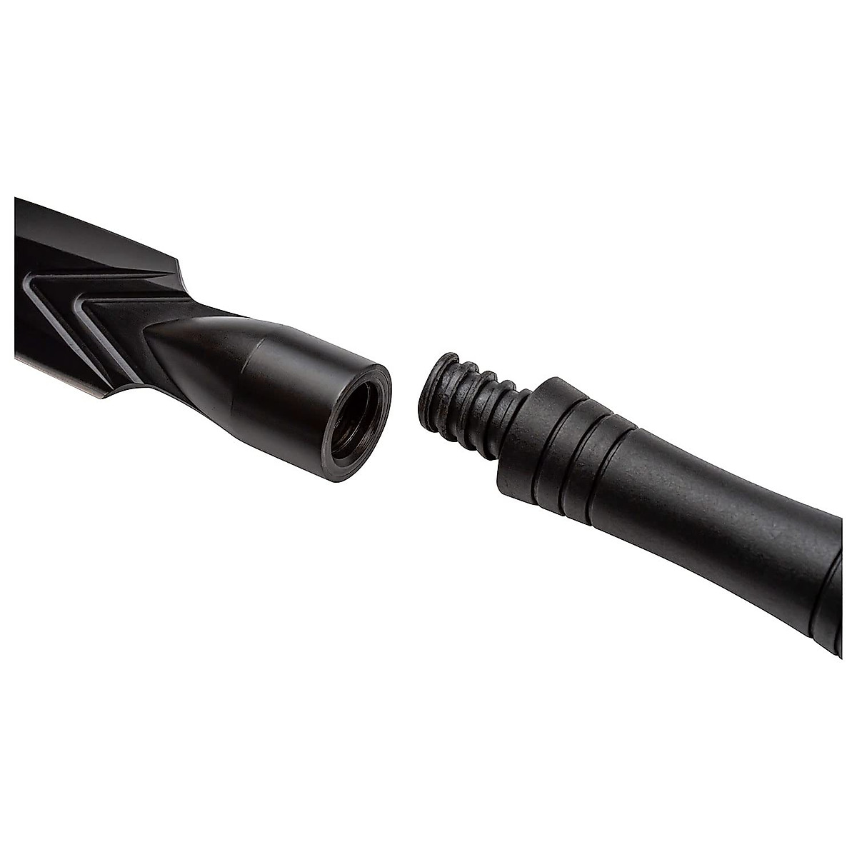 Elk Ridge - Outdoors - Spear – Spire, Black Fine Edge Spear Point Blade with Black Injection Molded Nylon Fiber Handle with Universal Thread for Broom Stick, Nylon Sheath– Spire, ER-SP002BK