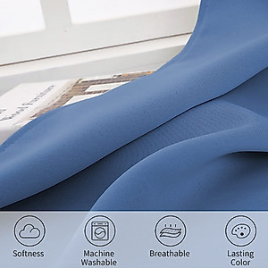 QSYFCTTEX Blackout Curtains for Bedroom - Grommet Thermal Insulated Room Darkening Curtains for Living Room Set of 2 Panels (42 x 96 Inch, Light Blue)