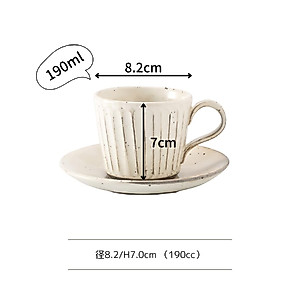 光陽陶器 Koyo Pottery 10315 Cup Saucer Bowl Dish, Japanese Tableware, Stylish, Powder Grinding Seam Straight C/S, 6.8 fl oz (190 cc), Ceramic, Made in Japan