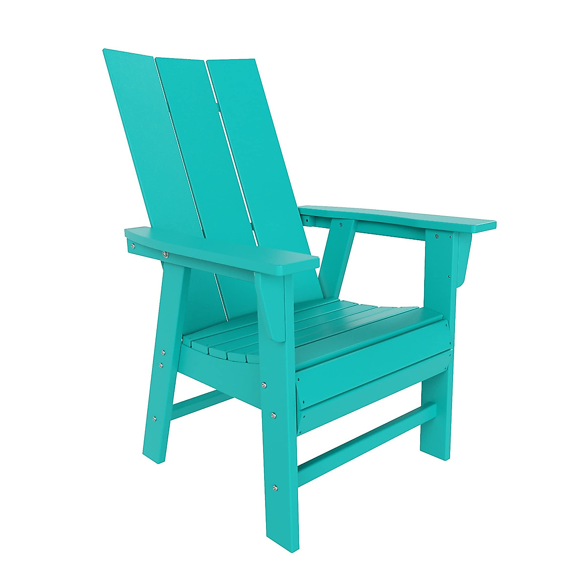 WO Outdoor Adirondack Dining Chair Round Table 5 PCS Set Retro Aesthetic Curveback for Outside Restaurant Dining, Resort, Hotel, Home, Balcony, Terrace, Lawn, Pool, Deck, Garden (Turquoise)