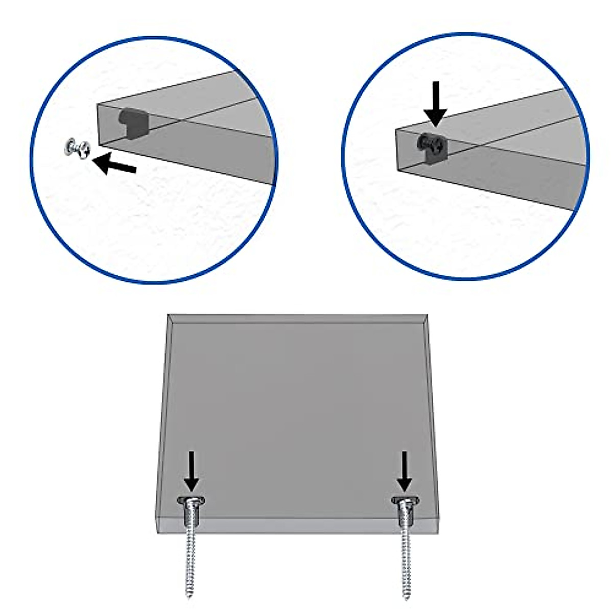 STAUBER Best Floating Shelf (4" x 8", Clear Acrylic, Classic Style, Pack of 3)