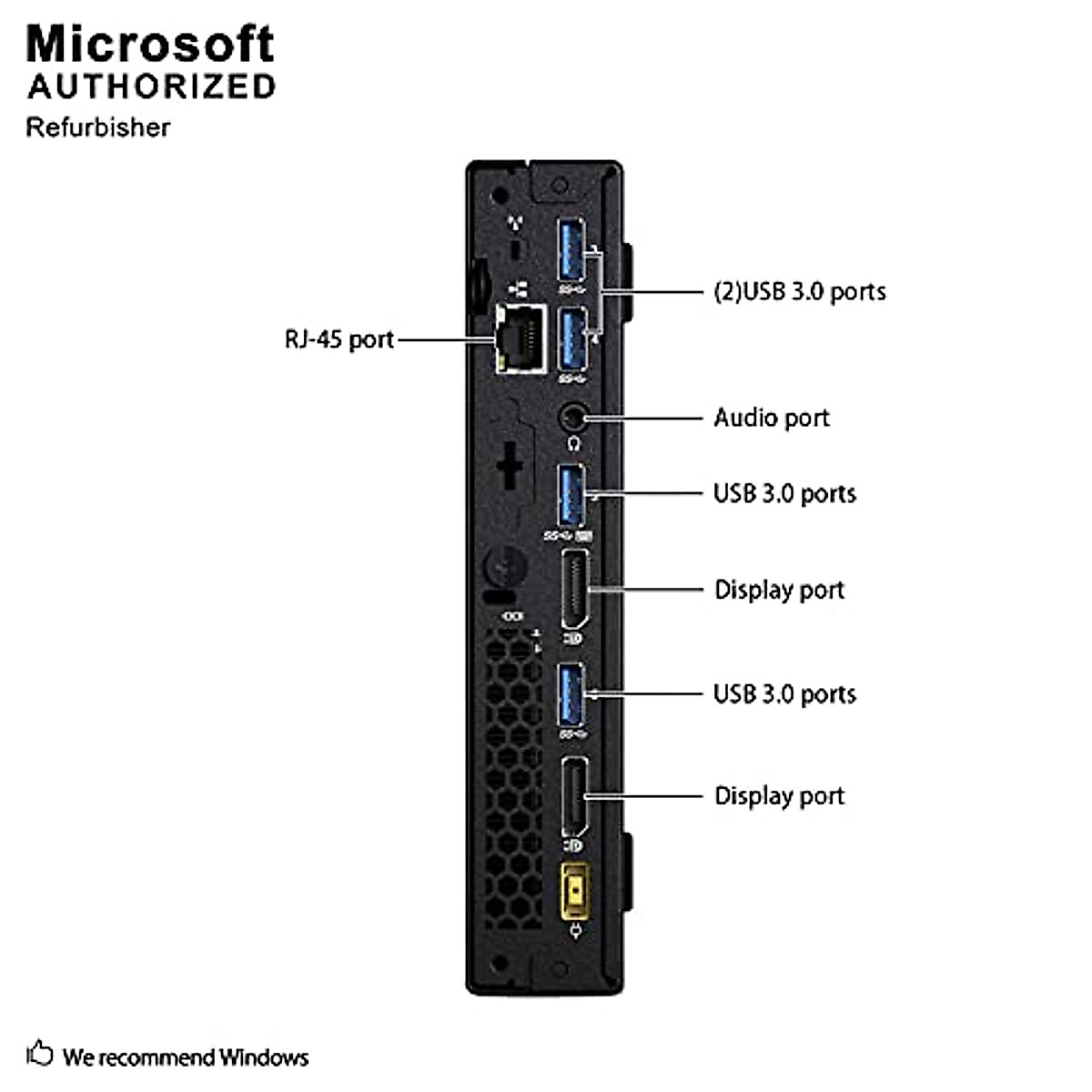 lenovo ThinkCentre M900 Tiny Desktop Micro Tower PC (Intel Core i5-6500T, 8 GB Ram, 256 GB SSD, USB 3.0, WiFi) Windows 10 Pro (Renewed)