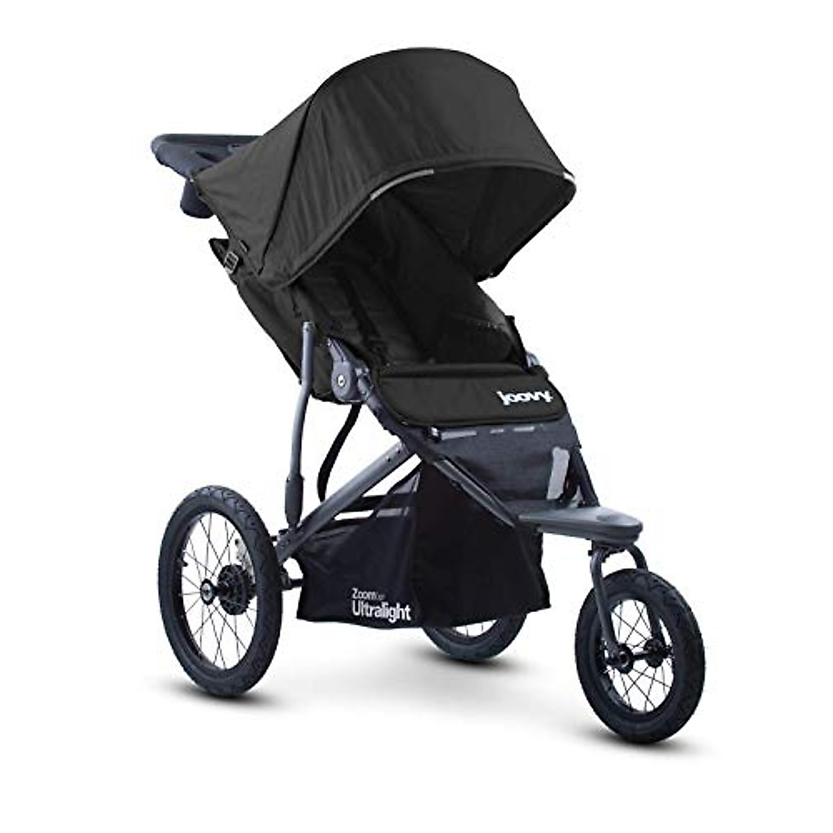 Joovy Zoom 360 Ultralight Jogging Stroller, Large Canopy, Lightweight Jogger, Extra Large Air Filled Tires, Black