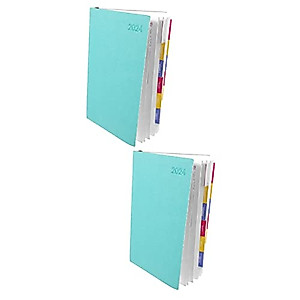 Ciieeo 2pcs 2024 Agenda Book 2024 weekly notebook spiral calendar planner weekly monthly planner monthly life planner goal planner spiral notepads planner book Paper manual portable Work