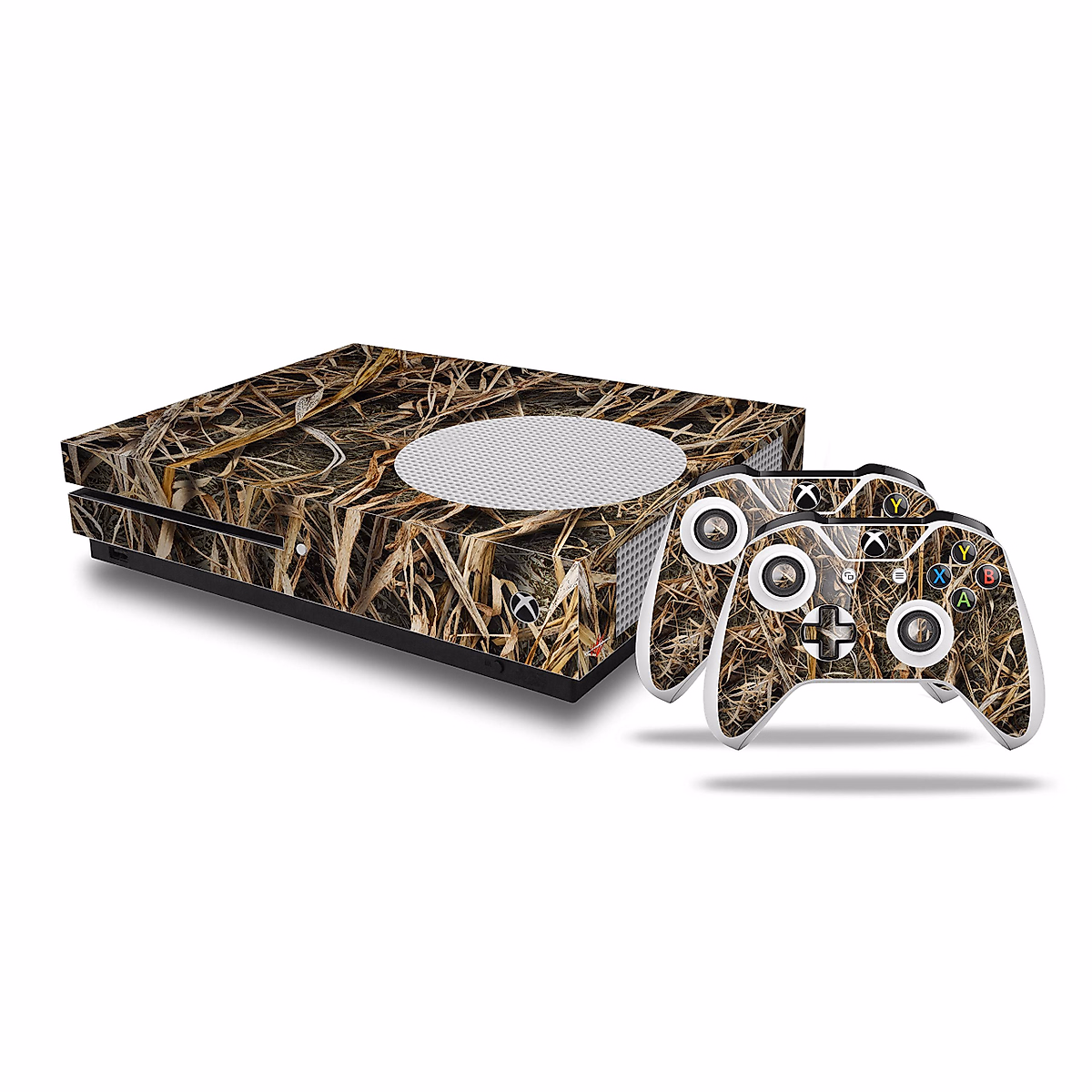 WraptorSkinz Decal Vinyl Skin Wrap Compatible with Xbox One S Console and Controllers - WraptorCamo Grassy Marsh Camo