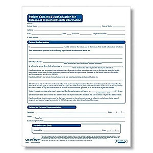 ComplyRight HIPAA Patient Consent & Authorization for Release of PHI | 8-1/2” x 11” | Medical Form | 200 Pack
