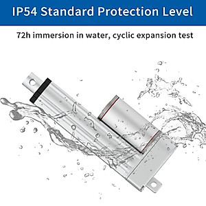 Stroke 250mm 100N 10 Inch Stroke Linear Actuator 12V Force 22lbs Linear Motion Actuator, Electric Actuator 2"/s Heavy Duty with Mounting Bracket