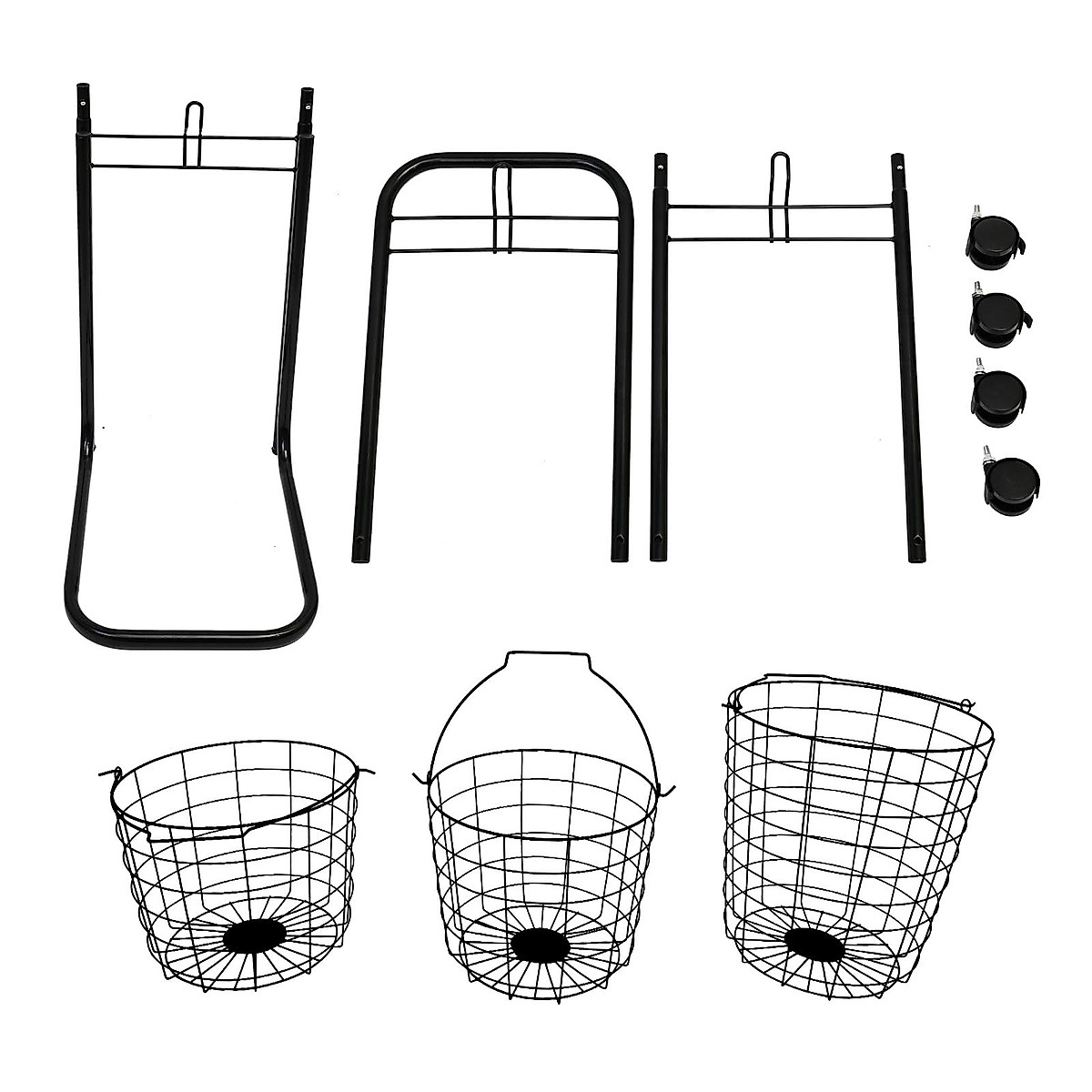 BAOKALER Removable 3 Tier Metal Rolling Laundry Basket Cart,Large Capacity Wire Basket Laundry Hamper with Wheels, Laundry Butler for Bathroom Bedroom Laundry Room