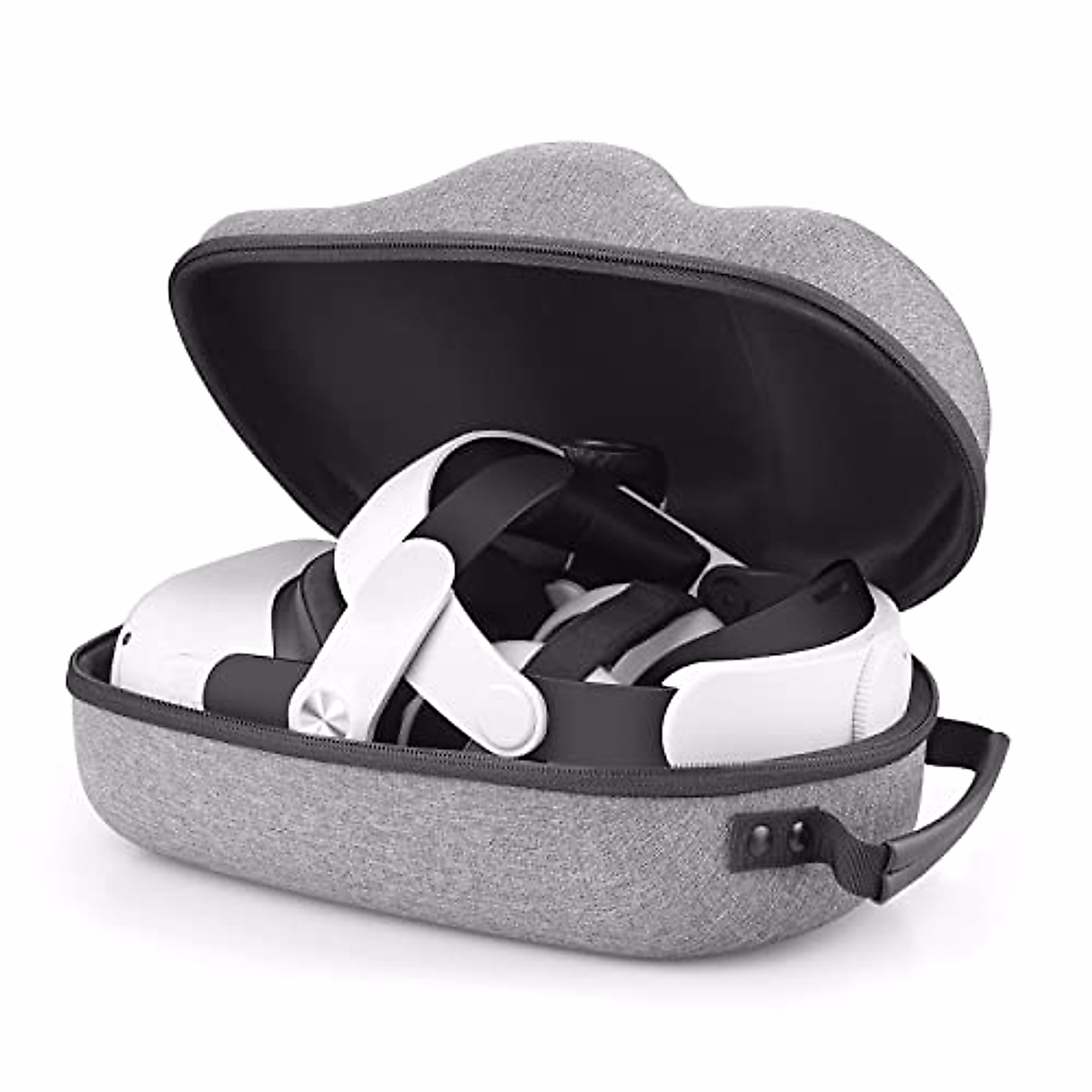 Eyglo M3 Head Strap for Oculus Quest 2 Balance Weight,Travel Carrying Case for Meta Quest 2 Compatible with M2 Head Strap,Elite Strap and Accessories (2-in 1 Gray)