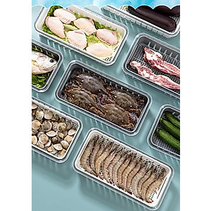 Frianchlly 1PCS Produce Saver Rectangular Food Storage Container, White, 11.5 x 3 x 3 Inches, Airtight, Leak Proof, Reusable, Durable, Dishwasher Safe