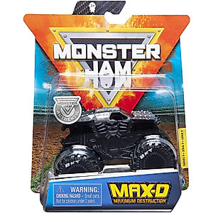 Monster Jam 2020 Spin Master 1:64 Diecast Monster Truck with Wristband: Maximum Destruction MAX D Black