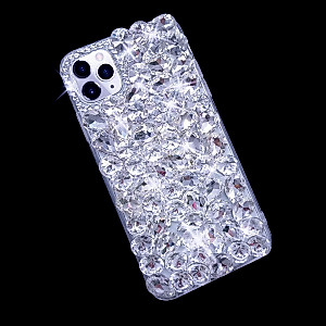 Bonitec for iPhone 11 Pro Max Case 3D Glitter Sparkle Bling Case for Women Luxury Shiny Crystal Rhinestone Diamond Bumper Clear Gems Protective Case Cover