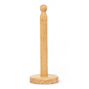 GOODSDECO Wooden Paper Towel Holder - Paper Towel Hanger Rack, Countertop Kitchen Paper Towel Dispenser, Standing Paper Towel Roll Hanger, Rubberwood Paper Towel Holder (Natural)