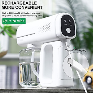 Kittmip 2 Pack Rechargeable Atomizer Sprayer Gun Handheld Nano Spray Cordless Disinfectant Steam Large Capacity Electric Fogger Machine Disinfection for Car School Home Hotel