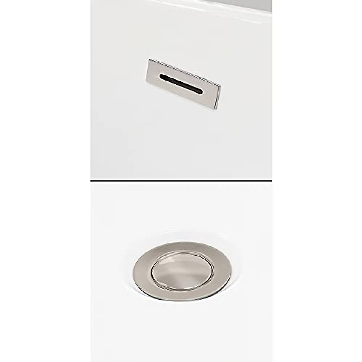 Soho 68 inch Freestanding Bathtub in White with Floor Mounted Faucet, Drain and Overflow Trim in Brushed Nickel