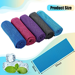 BBTO 100 Pack Cooling Towel Microfiber Ice Towel Cold Sports Towel Neck and Face Breathable Chilly Sweat Towels for Gym Yoga Golf Workout Beach Accessories, 32 x 12 Inch(Multicolor)