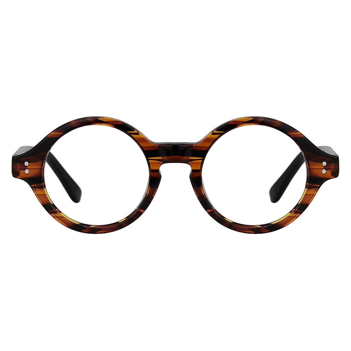 Zeelool Unisex Retro Acetate Round Eyeglasses Frame with Clear Lens Giggs FA0249-01 Tortoise