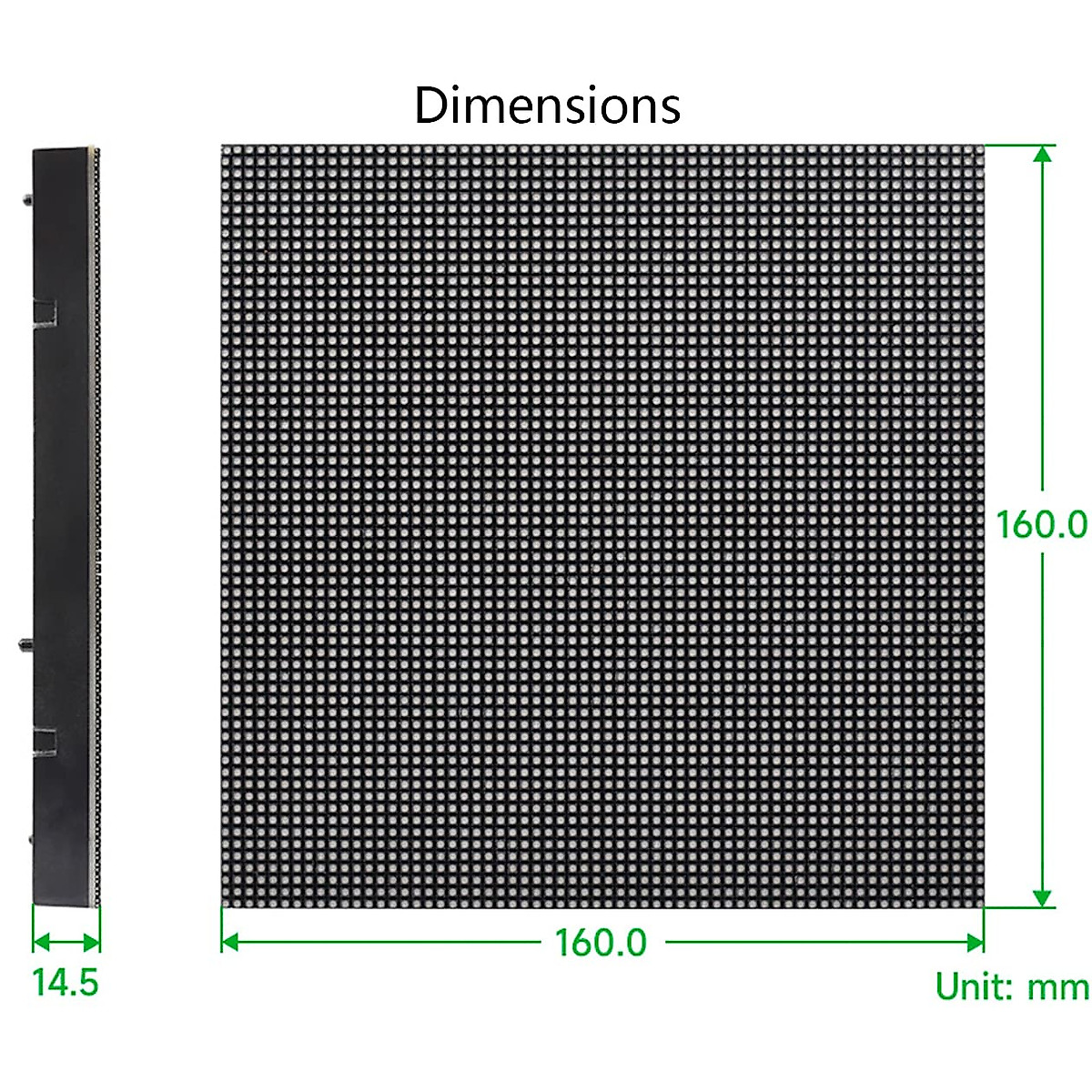 64x64 4096 Pixels RGB Full-Color LED Matrix Panel 2.5mm Pitch, Adjustable Brightness Chainable Design,Display Text/Colorful Image/Animation, Compatible with Raspberry Pi / Raspberry Pi Pico / ESP32