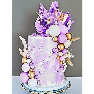 JeVenis Purple Cake Topper Boho Cake Decorations Cake Flowers Decorations Floral Cake Topper for Baby Shower Wedding Bridal Birthday Party Supplies
