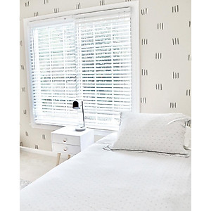 The Boho Design Lines Hand Drawn Decals Peel and Stick for Kids, Baby Bedroom Nursery and Living Room. 48 Sets of Three Stripes Each (144 pcs.) Adhesive Vinyl Wall Stickers Decor (Grey)