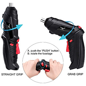 JENABOM 47 in 1 Electric Screwdriver Set, 3.6V Cordless & Rechargeable, 3.5N·m Max Torque, USB Power Rechargeable Screwdriver with 44pcs Driver Bits, Ideal for Small Projects