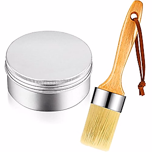 Clear Finishing Wax Furniture Finishing Wax 7 oz Chalk Paint Sealing Wax with Chalk and Wax Paint Brush for Painting or Waxing Interior Furniture, Cabinets, Walls, Home Decor Accessories