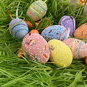 Hikkcos 1 LB Easter Green Grass Large Pack Green Raffia Grass Recyclable Shred Paper for Easter Gift Basket Filler Easter Party Decoration Wrapping Basket Filling