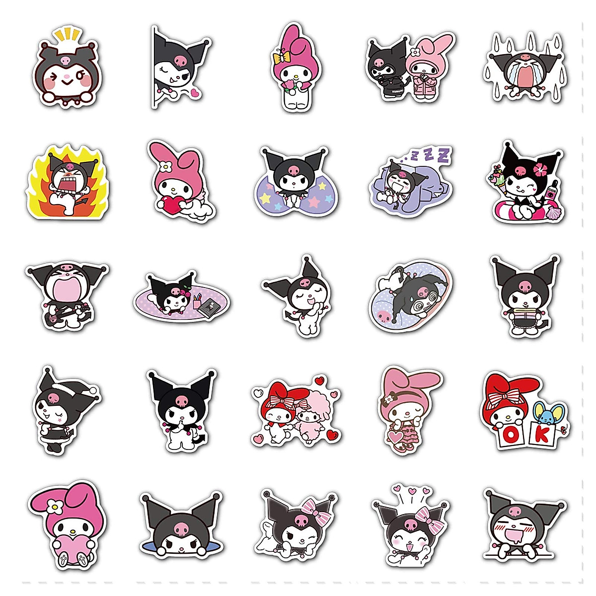 LANOU Cartoon Stickers 100pcs Cute Kuromi Stickers Pack Waterproof Vinyl Stickers for Kids Girls Adults Laptop Skateboard