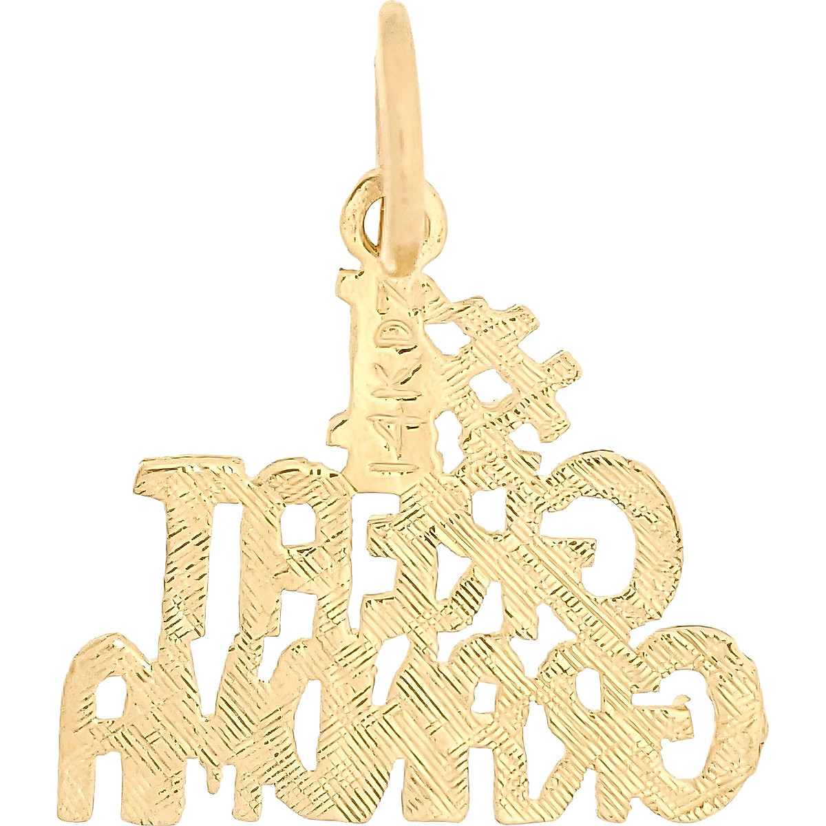 #1 Great Grandma Charm Diamond-Cut 14k Gold 15.5mm