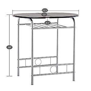 SSLine Compact 3 Piece Dining Set Kitchen Dining Table with 2 Chairs Small Breakfast Nook Bistro Pub Table with Wine Rack Modern Dining Room Space Saver Table Chair Set for Apartment Dorm