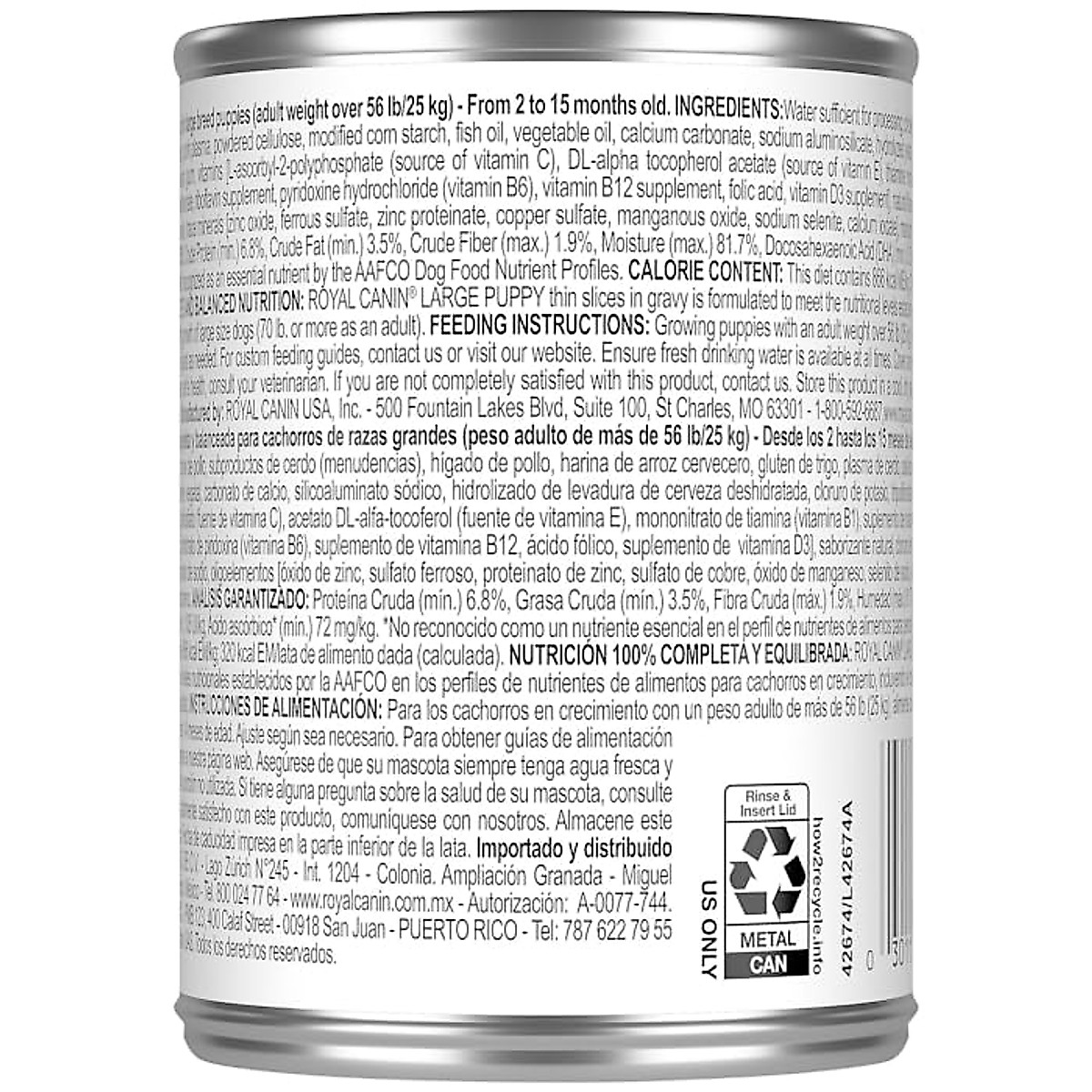 Royal Canin Size Health Nutrition Large Thin Slices in Gravy Wet Puppy Food, 13 oz., Case of 12