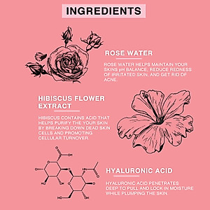 BEAUTE DE PROVENCE Rose Water Spray for Face & Body Refreshment with Moisturizing Hyaluronic Acid and Hibiscus water | Instant Hydration, Cooling, Calming & Conditioning (8 FL OZ)