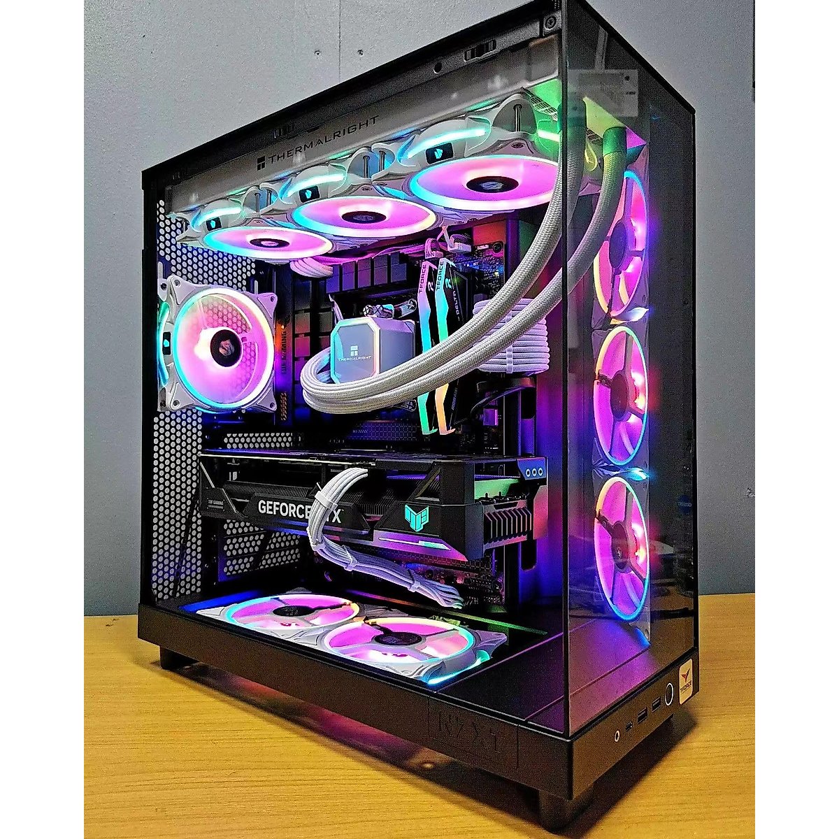 AsiaHorse FS-9002 Pro 120mm RGB Case Fan, 26 LED ARGB and Double LED Lingting Loops, 800-1800rpm Pwm Case Fan with 5V PWM Motherboard Sync/Analog Controller 5 Pack, White