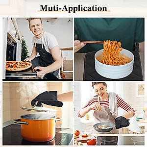 Hoolerry 20 Pieces Cotton Pocket Pot Holders for Kitchen Oven DIY Pot Holders 7 x 9 Inch Heat Resistance Pot Holder Pot Holders with Hanging Loops for Baking Accessories(Black)