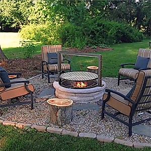 only fire Santa-maria Style Grill Rotisserie System Adjustable Cooking Grate Attachment for Weber 22 inch Kettle Grills - Global Patent