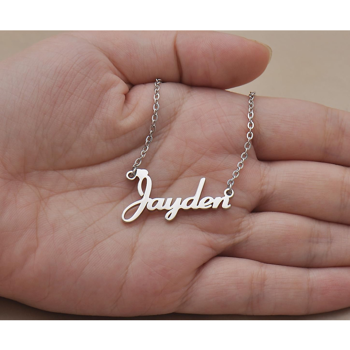 Aoloshow Stainless Steel Silver Logan Name Necklace Love Heart Necklace for Best Friends Mothers Day Jewelry