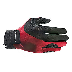 HEAD Leather Racquetball Glove - Web Extra Grip Breathable Glove for Right & Left Hand,Black / Red,Large