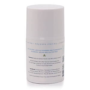 Lindre Regular Strength Hemp Cream for Back Knees Joints Muscles Itch. Non-Greasy, Steroid Free, Dermatologist Tested. Menthol Formula, 1.7oz