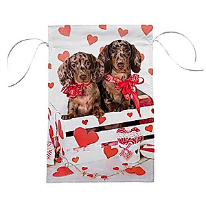 Generic Garden Flag Double Sided Durable Yard Flag,Valentine's Day Dachshund Dog Fade Resistant Seasonal Flags,Suitable for Outdoor Home Lawn Patio Porch Decorative,12x18 Inch