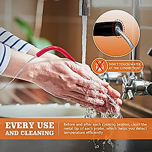 2-Pack Temp Meat Probe Replacement for Pit Boss Pellet Grills and Smokers, 3.5mm Plug Thermometer Probe Accessories for Pit Boss, with 2 Pack Probe Grommets and Probe Clips