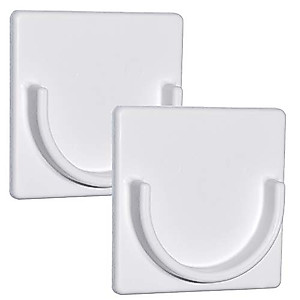 Adherion Adhesive Shower Curtain Rod Holder | Rod Retainer | Bathroom Tension Rod Wall Mount Brackets | No Drilling | Stick On | 3M Adhesive | White | 2 Pack | Shower Curtain Rod not included |