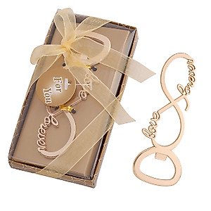 Yuokwer 40 PCS Gold Love Forever Beer Bottle Opener for Wedding Party Favor with Tag and Exquisite Packaging,Wedding Souvenir for Guests Party Supplies Gift & Decorations (Infinite Love,Gold 40pcs)