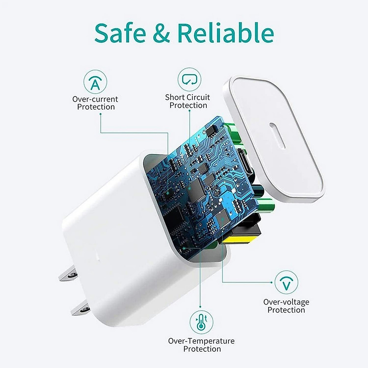 USB C Wall Extra Fast 20W PD Charger Block for iPhone 16 15 14 13 12 Pro Max Plus for Galaxy S24 S23 S22 S21 Type USBC Plug Brick Head Safe Wall Cube Type C