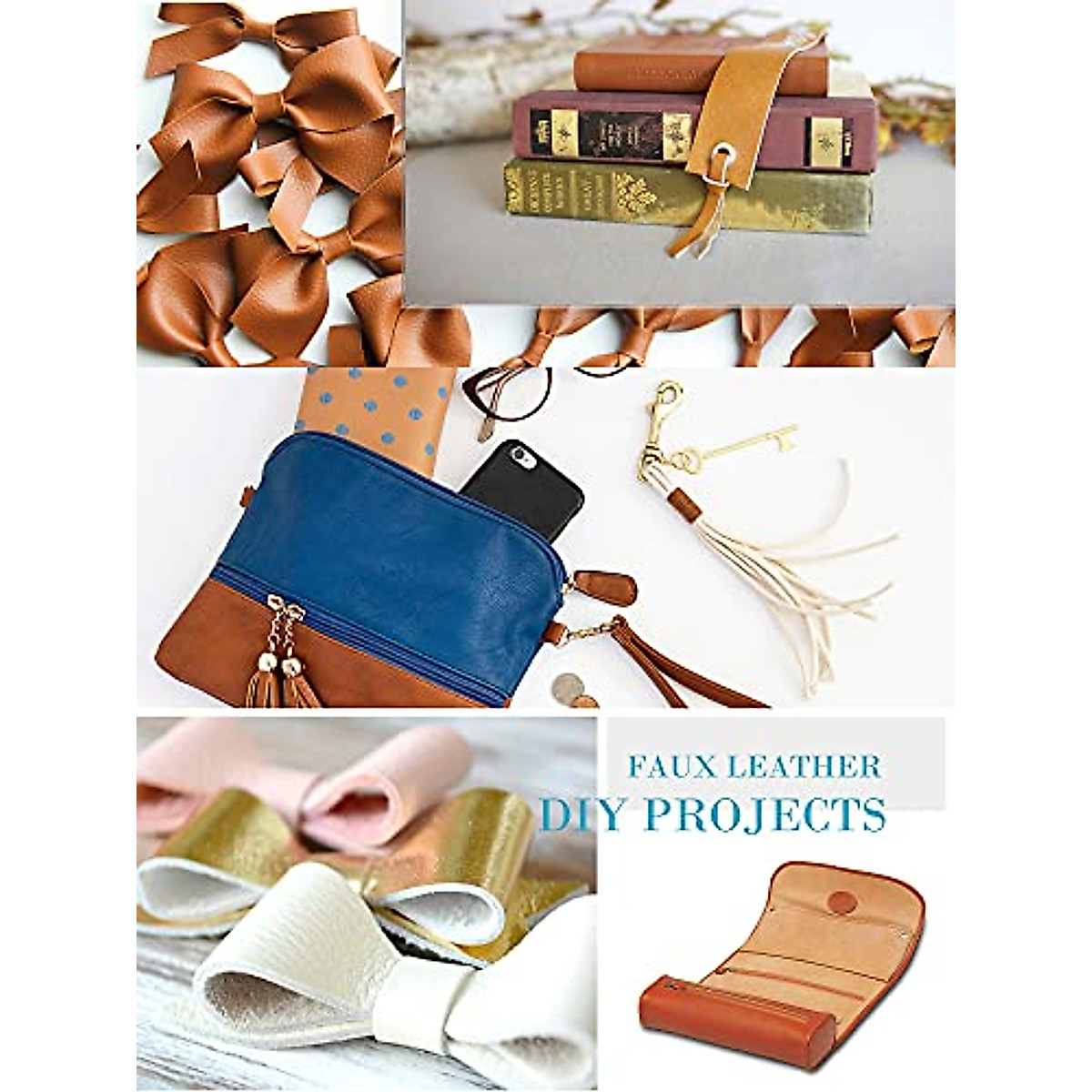 Faux Leather Sheets for Craft One Roll Smooth Surface Leather Fabric Sheets 12"x 53” (30cm x 135cm) Inch Large Size for Leather Earrings Bows Wallets DIY Projects (SkyBlue)