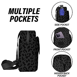 GABraden Cute Small Camera Bag with Photographer Camera Sling Bag Waterproof Dslr Camera Case Compatible with Nikon Sony Lightweigth for Women or Men（Black Leopard Cheetah）