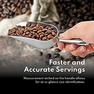 New Star Foodservice 34509 One-Piece Cast Aluminum Round Bottom Bar Ice Flour Utility Scoop, 5-Ounce, Silver (Hand Wash Only)