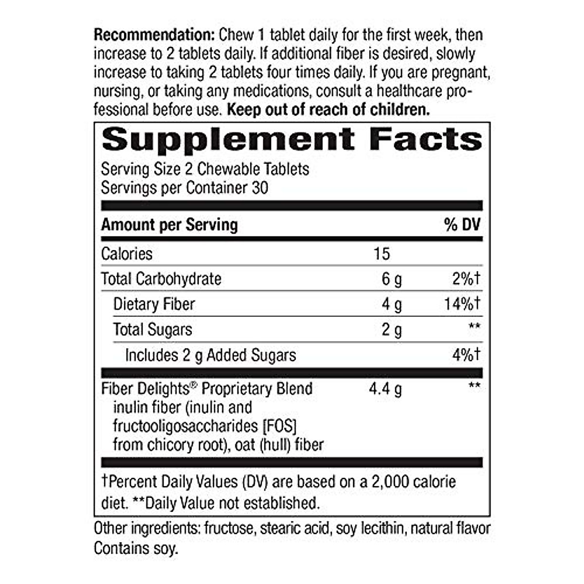 Nature's Way Fiber Delights Daily Fiber for Regularity*, Vanilla Flavored, 60 Chewables