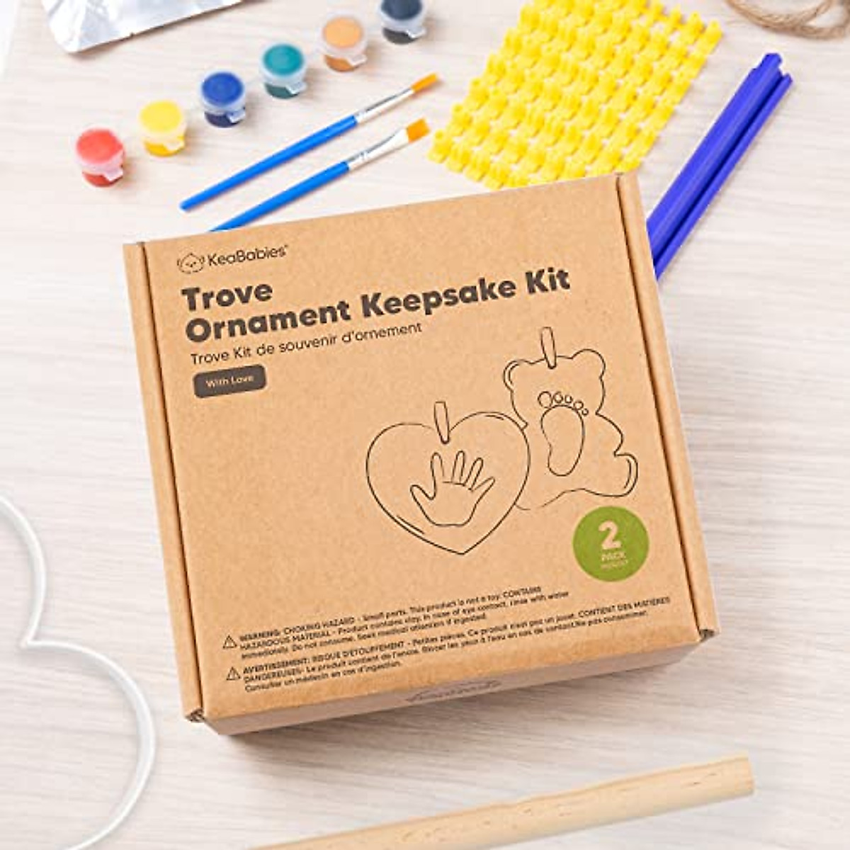 Baby Hand and Footprint Kit - Dog Paw Print Kit, Personalized Baby Footprint Kit, Baby Handprint Ornament Kit, Clay Handprint Ornament Kit for Babies, Baby Shower Gifts for Boys, Girls (with Love)