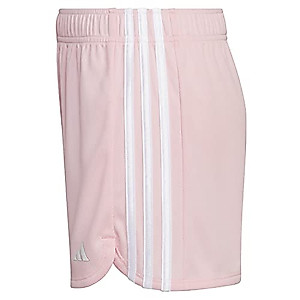 adidas Girls' Toddler AEROREADY 3S Pacer Mesh Gym Running Shorts, Clear Pink, 4T