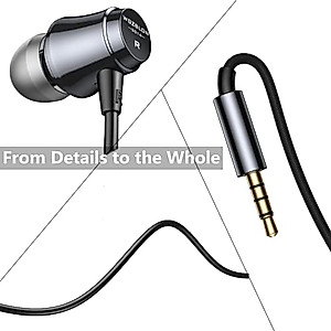 YINYOO Wired Earphones Headphones WGZBLON FG Earbuds HD Sound with Stereo Bass for Computer Phone for Men Women Adults(with mic, Black)